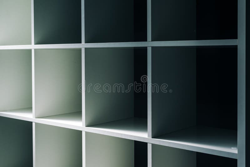 Empty Office or Bookcase Library Shelves Stock Image - Image of shelves ...