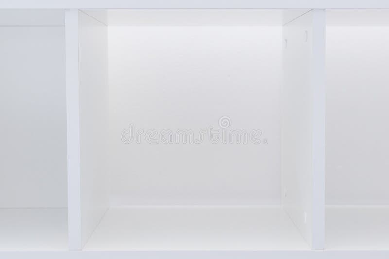 Empty Office or Bookcase Library Shelves Stock Photo - Image of white ...