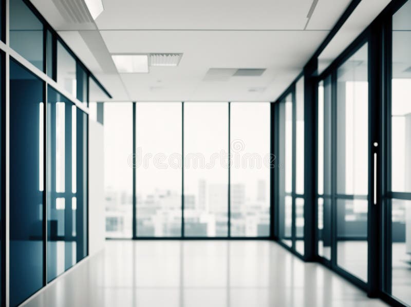 An Empty Office Building with Glass Walls and Doors. Stock Photo ...