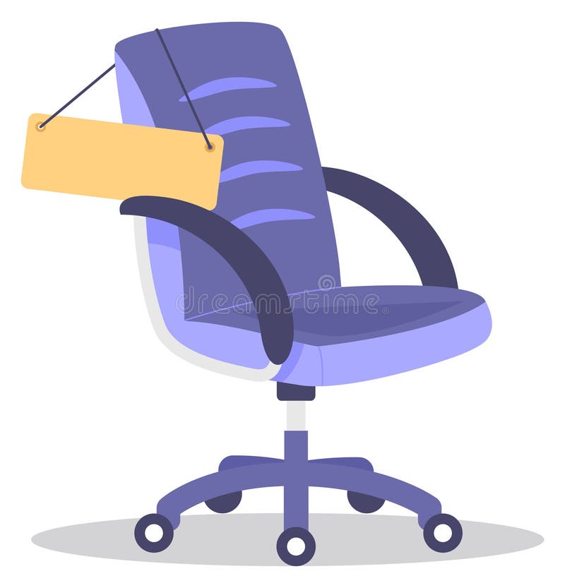 Empty Office Chair with Blank Sign. Vacant Seat Stock Vector ...