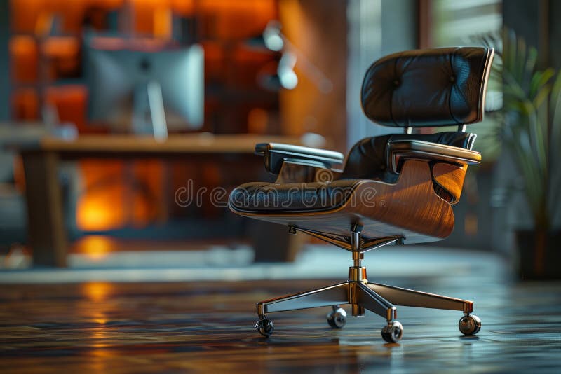 An Empty Office Chair in a Modern Open Plan Office. Job Opportunity and ...