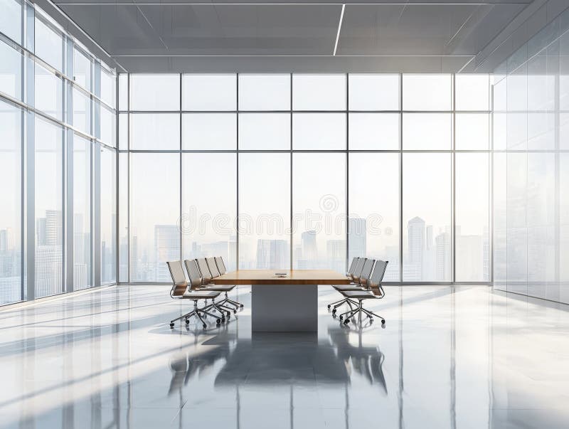 Empty Office Conference Room Light Modern Board Meeting Office Interior ...