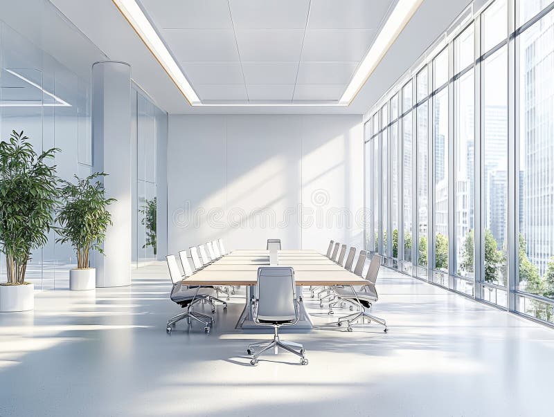 Empty Office Conference Room Light Modern Board Meeting Office Interior ...