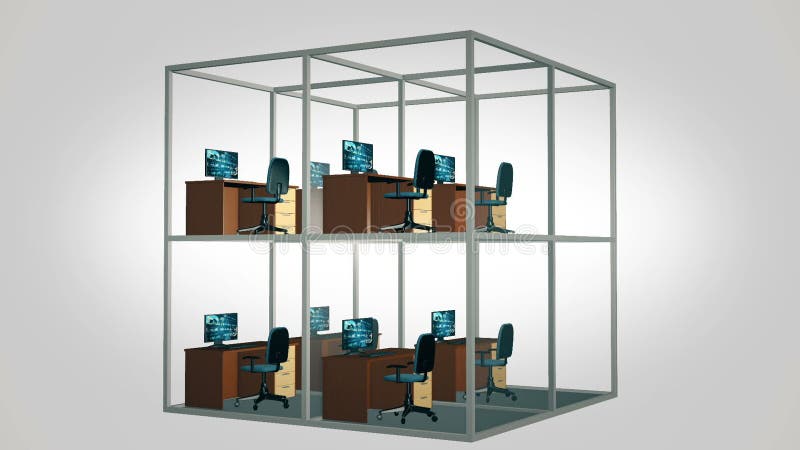 Empty Office Cubicles. stock footage. Video of enterprise - 90619648