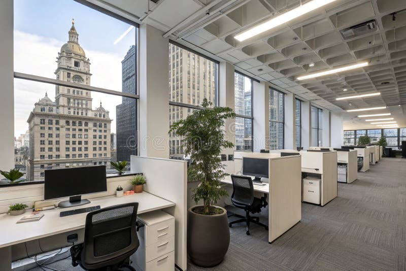 Empty Office Design for Creative Workspace Stock Illustration ...