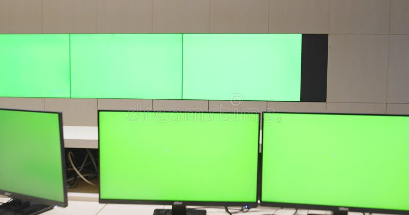Modern Facility of Security or Surveillance Center with Many Monitors ...