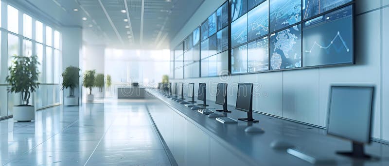 Concept Office Environment, Empty Office Desk in a Security System ...