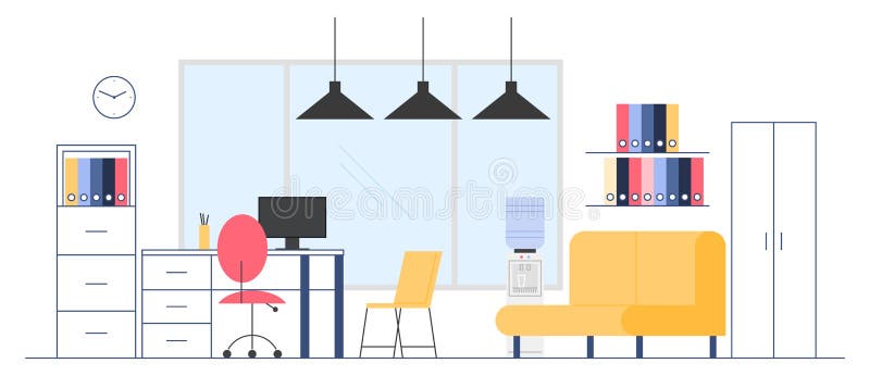 Empty Office Interior. Modern Workplace for Business People. Stock ...