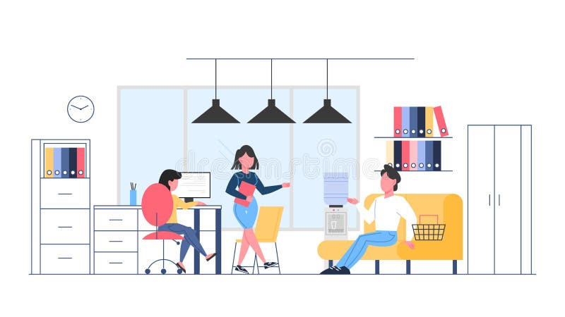 Empty Office Interior. Modern Workplace for Business People. Stock ...