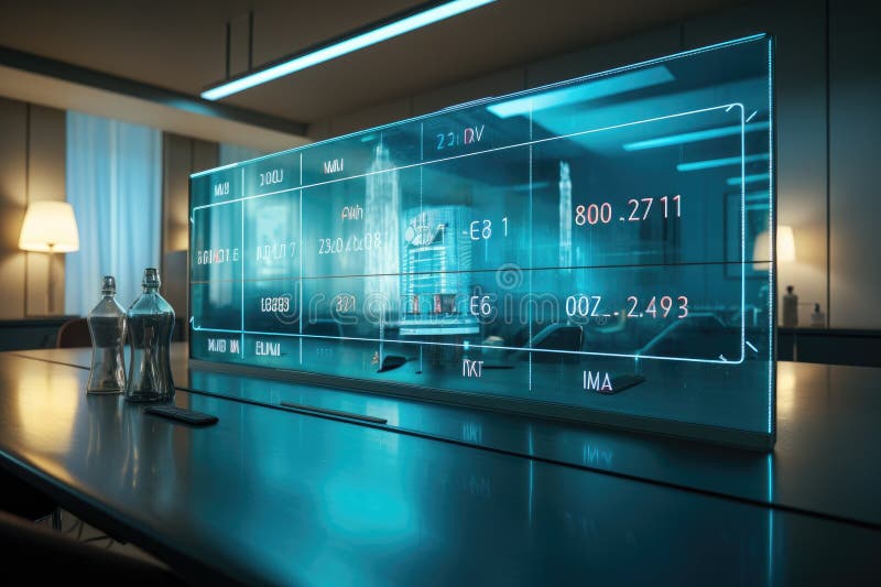 Empty Office Meeting Room with Sticky Note on Mirror. Generative AI ...