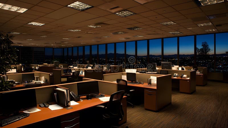 Night Office Landscape Computers Stock Photos - Free & Royalty-Free ...