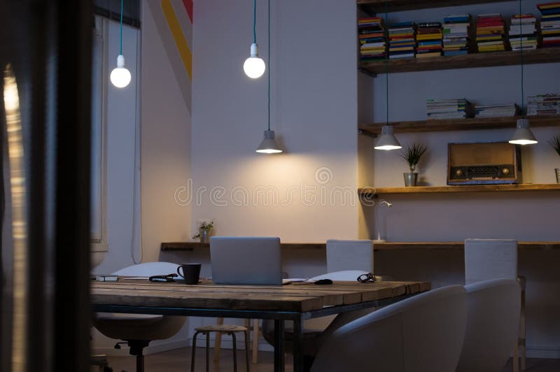 Office at night stock photo. Image of dark, romantic, workplaces - 47996