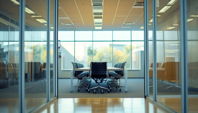 Empty Office, No People in Meeting Room. Stock Illustration ...