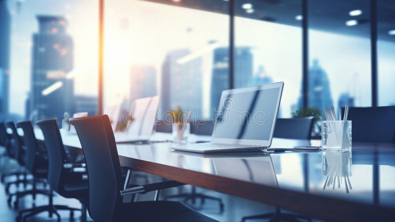 Empty Office Open Space. Business Conference Room Interior Company ...