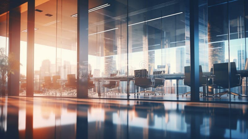 Empty Office Open Space. Business Conference Room Interior Company ...