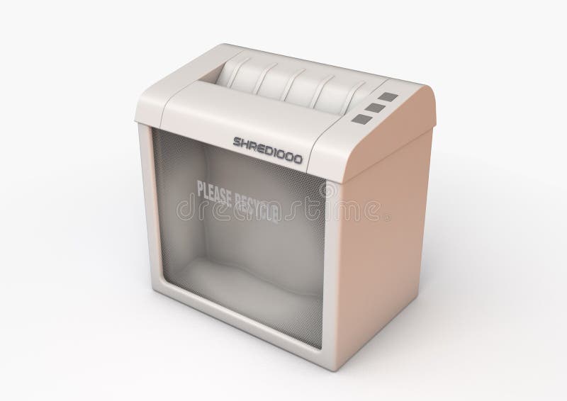 Empty Office Paper Shredder Stock Illustration - Illustration of paper ...