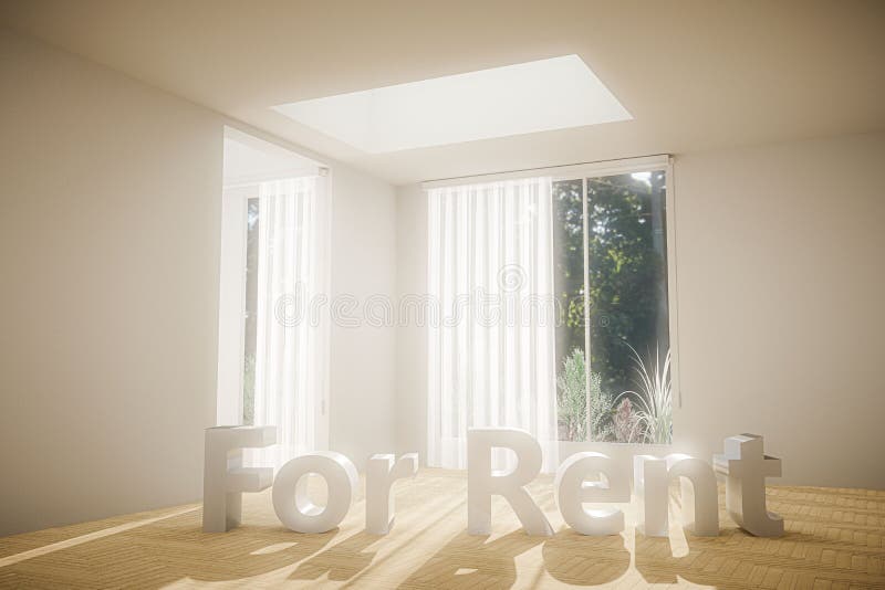 Empty office for rent stock illustration. Illustration of bright ...