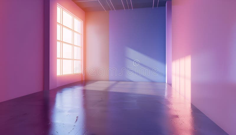 Empty Office Room with Color Walls. Interior Design Stock Image - Image ...