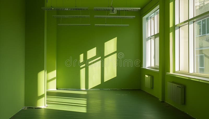 Empty Office Room with Color Walls. Interior Design Stock Photo - Image ...