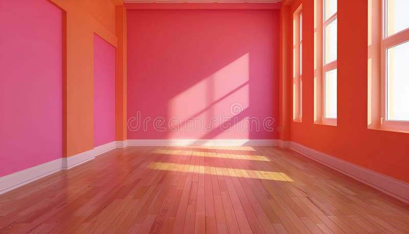 Empty Office Room with Color Walls. Interior Design Stock Image - Image ...