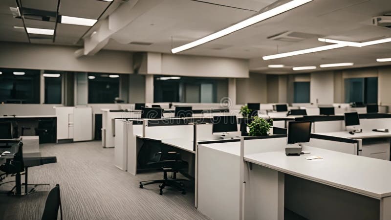 Empty Office Space with Cubicles Stock Video - Video of cubicle, chair ...