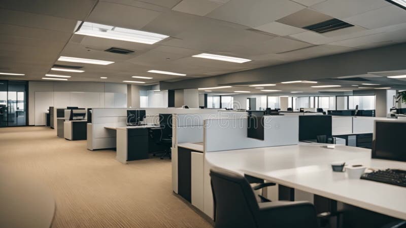 Empty Office Space with Cubicles Stock Video - Video of windows, vacant ...