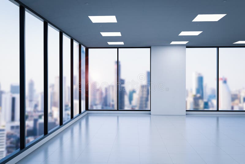 Empty office space stock photo. Image of glass, interior - 93006866