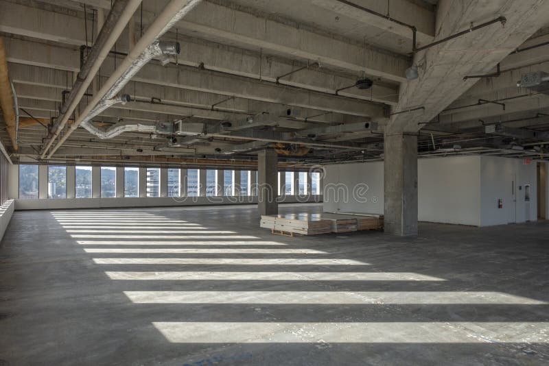 Empty Office Space with Multiple Windows Stock Image - Image of windows ...