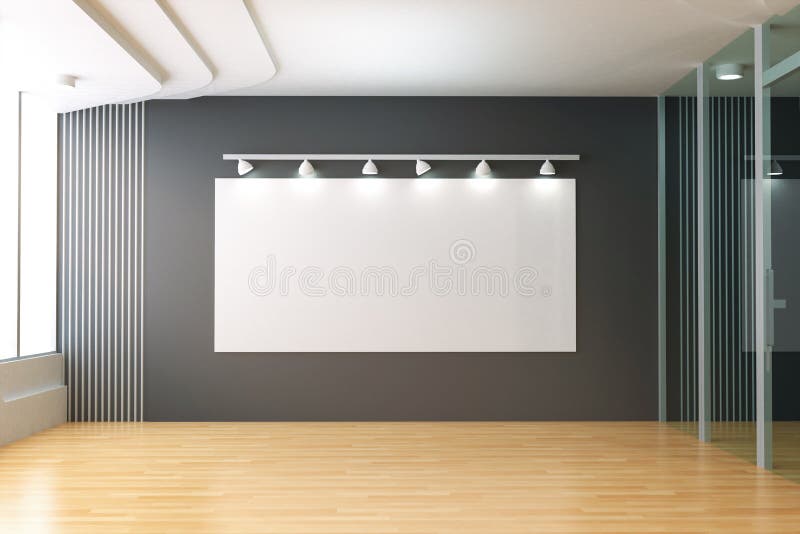 Empty Office Space or Workspace Stock Illustration - Illustration of ...