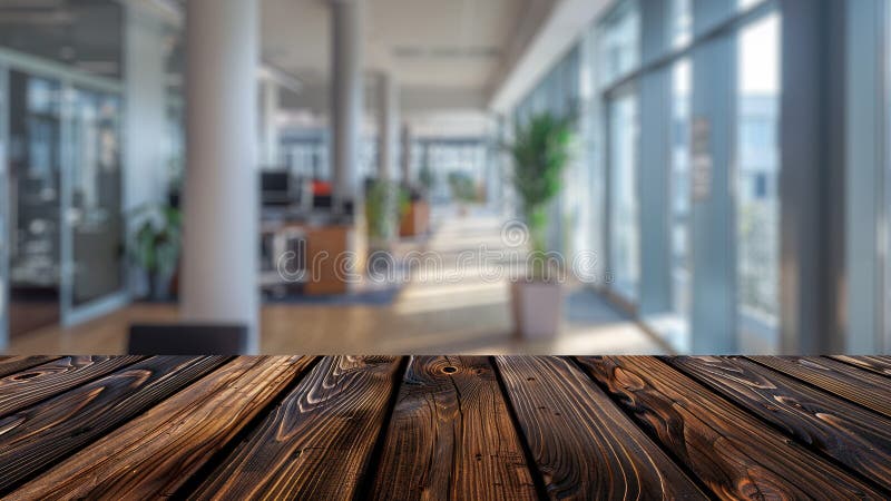 Empty Office Table with Background Blur for Displays. Stock Photo ...