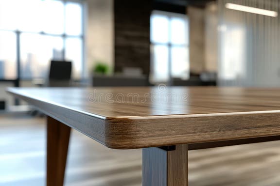 Empty Office Table with Blur Office on Background. Stock Image - Image ...