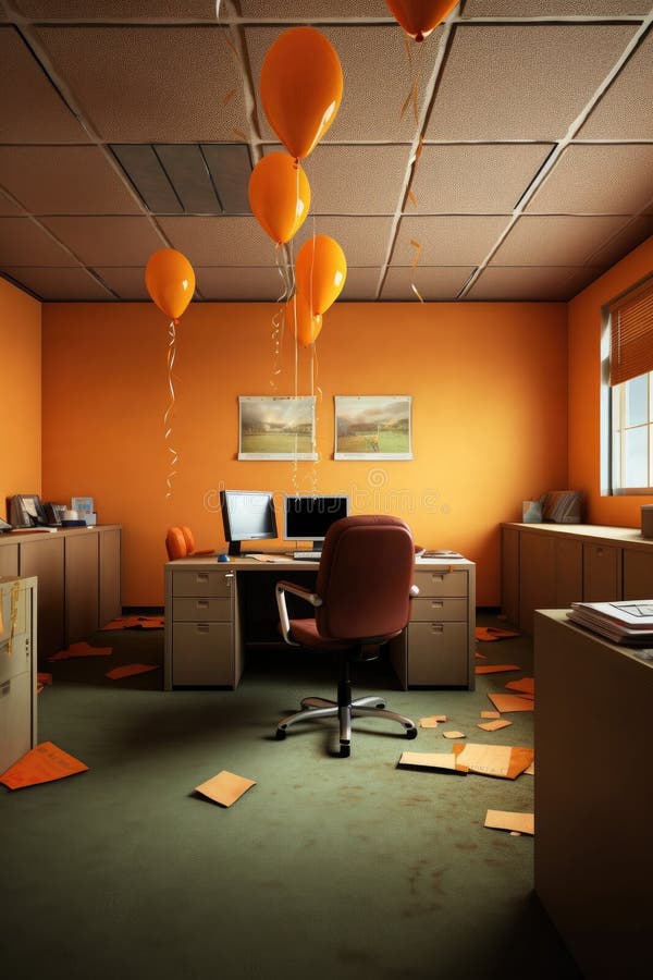 Empty Office Workspace with a Join Us Note Stock Illustration ...