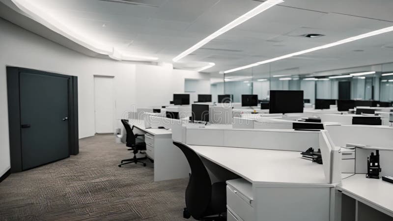 Empty Office Workspace stock footage. Video of furniture - 347317804