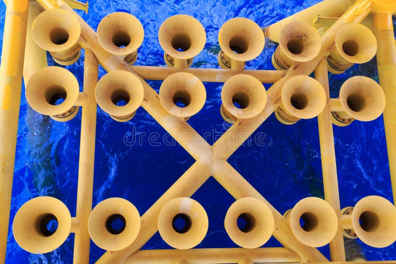 Oil And Gas Producing Slots At Offshore Platform, Oil And Gas Industry ...