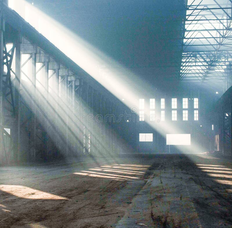 Empty Old Abandoned Inside Factory Building or Warehouse Stock Photo ...