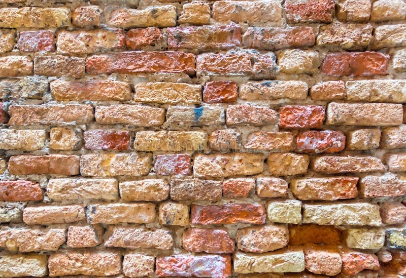 Red Old Worn Brick Wall Texture Background Stock Photo - Image of ...