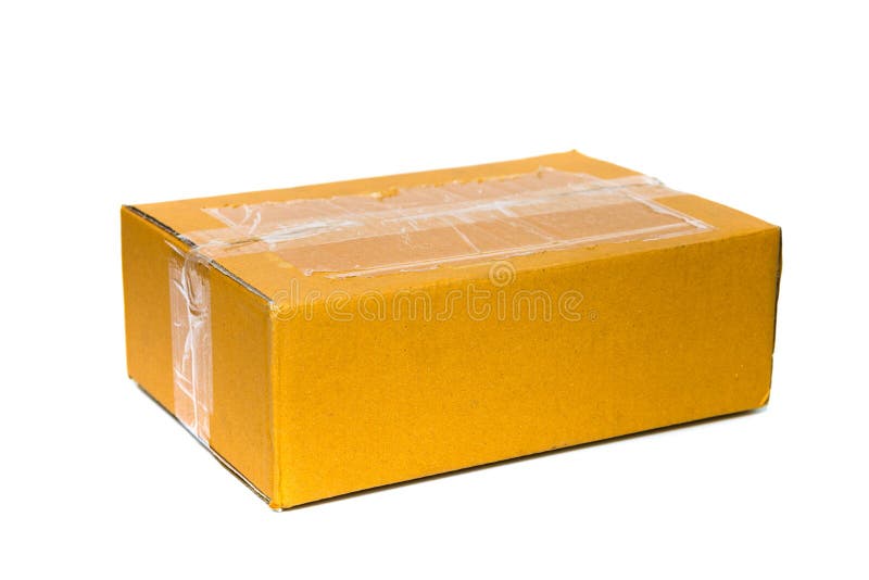 Empty Small Brown Cardboard Box with Lid for Mock Up Isolated on White ...