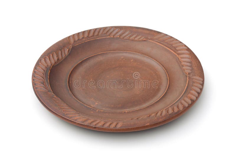 Empty old clay plate stock photo. Image of earthenware - 164665690