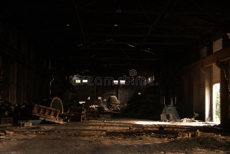 An Empty Old Factory stock image. Image of window, midnight - 45773919