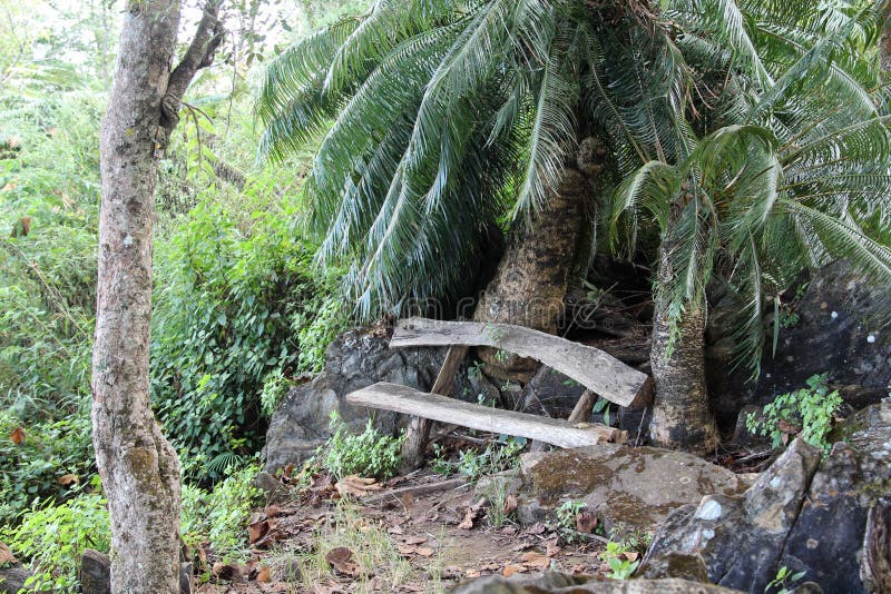 Old Log Bench in the Forest. Stock Photo - Image of culture, decoration ...