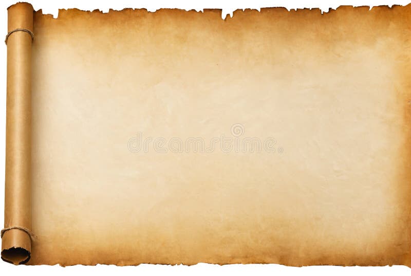 Empty Old Scroll, Parchment, Transparent Background Stock Image ...
