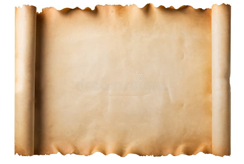 Empty Old Scroll, Parchment, Transparent Background Stock Image ...