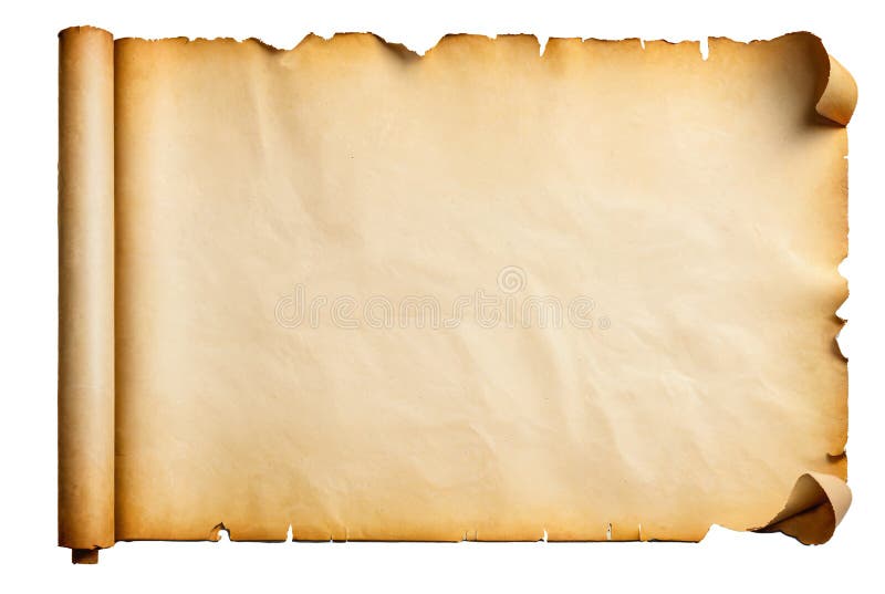Empty Old Scroll, Parchment, Transparent Background Stock Image ...
