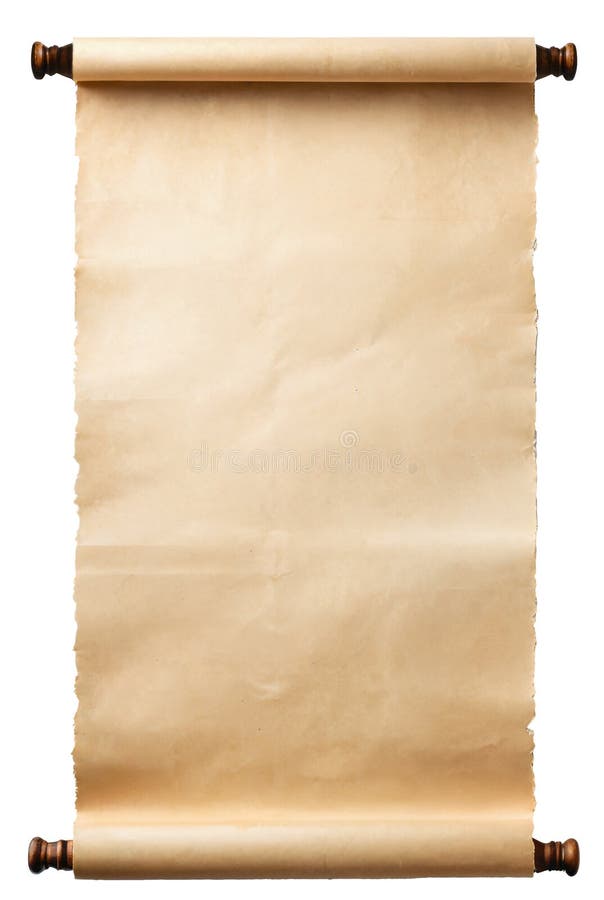Empty Old Scroll, Parchment, Transparent Background Stock Photo ...