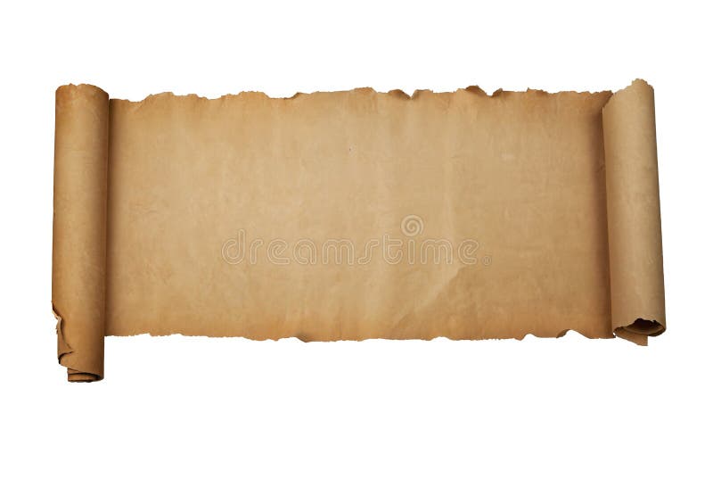 Empty Old Scroll, Parchment, Transparent Background Stock Illustration ...