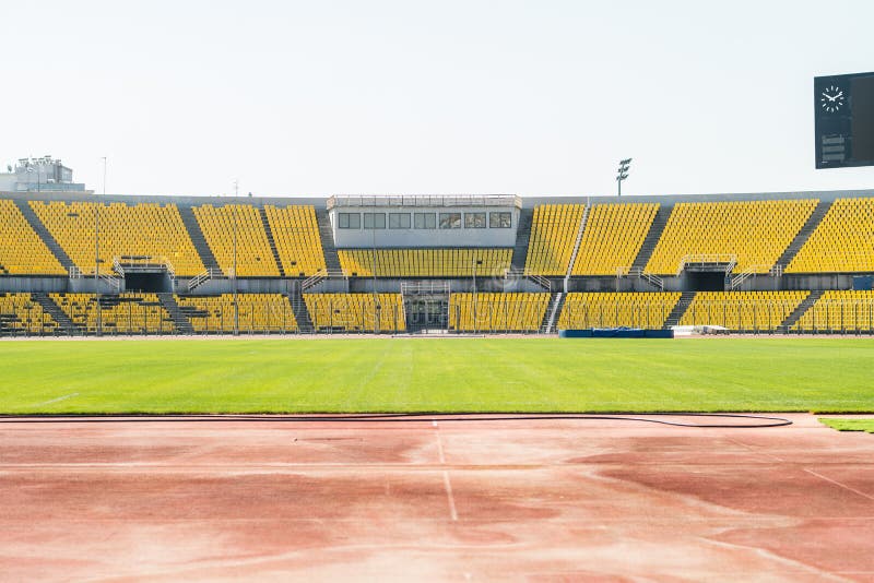 Empty Old Stadium with Weathered Plastic Seats Stock Image - Image of ...