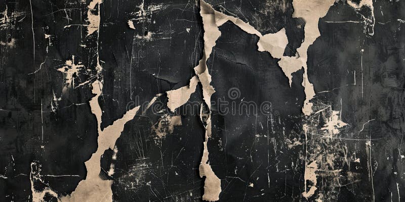 Empty Old Vintage Black Scratch Torn Poster Overlay Texture Background ...