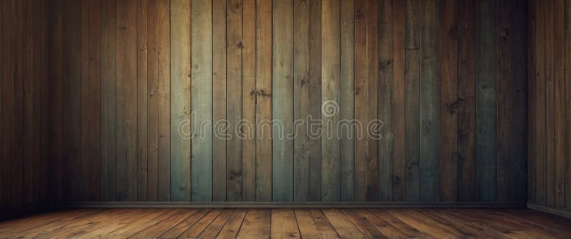 Empty Old Vintage Wall Room with Wooden Floor. Stock Photo - Image of ...