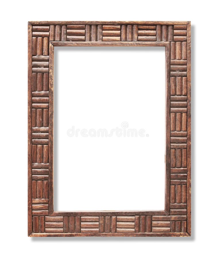 The Empty Old Wood Frame Isolated on White Stock Image - Image of ...