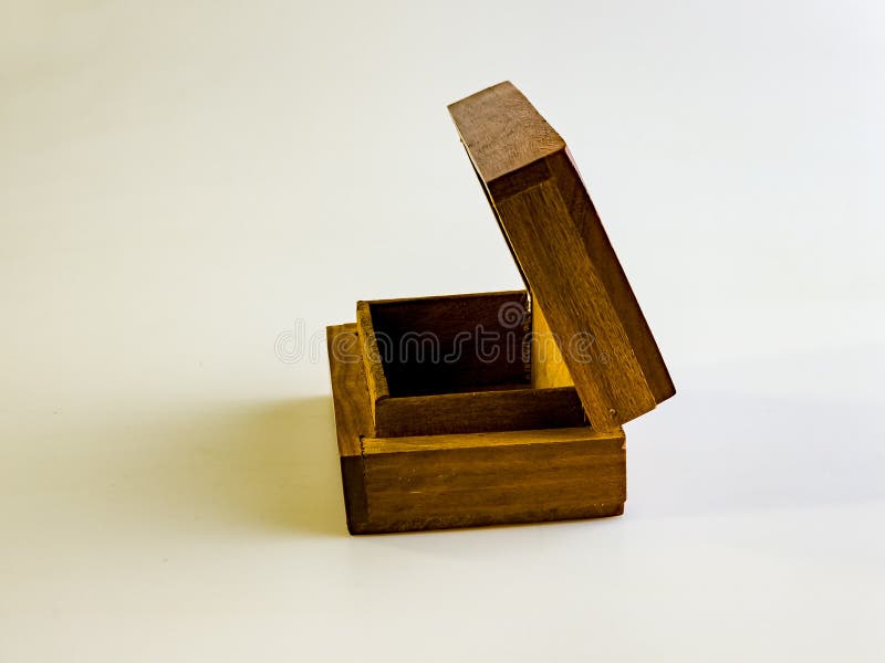 Empty Old Wooden Box on a White Background. Side View Stock Photo ...